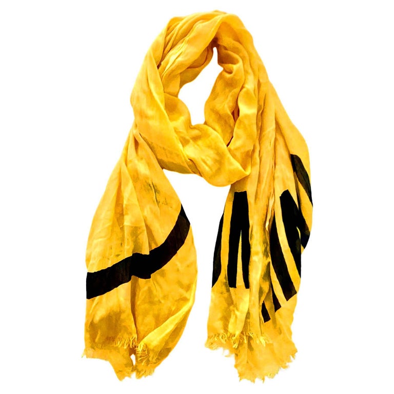 Moschino Yellow Acid Face Shawl Scarf For Sale at 1stDibs