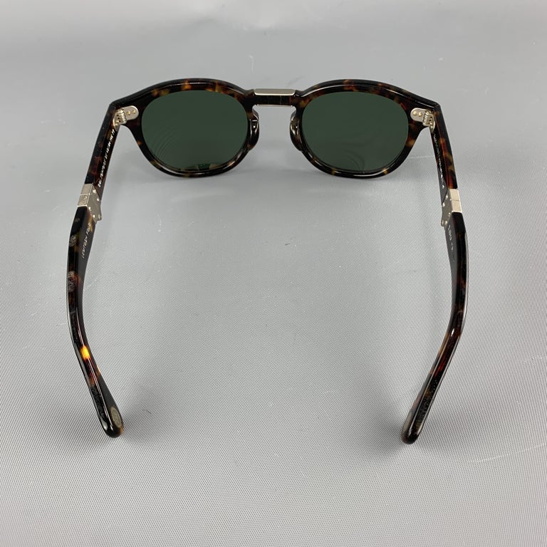 MOSCOT Brown Tortoiseshell Print Acetate LEMTOSH FOLD Sunglasses at ...