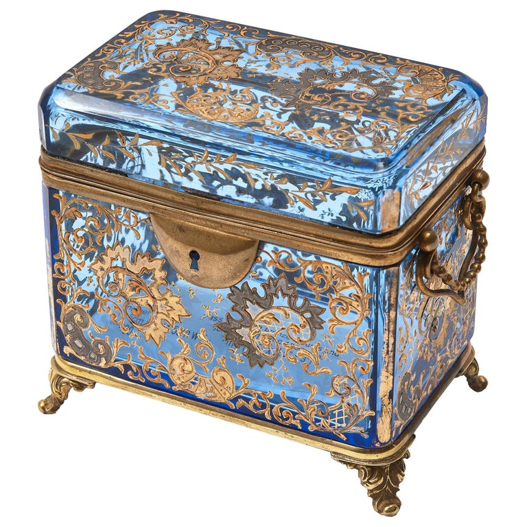 Moser Blue Glass and Enamel Box, circa 1860 at 1stDibs | moser box ...