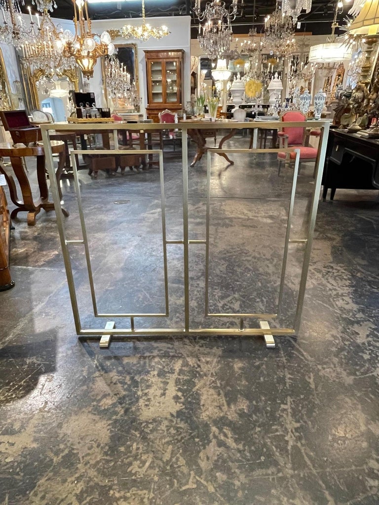 Modern Brass Fire Screen For Sale at 1stDibs