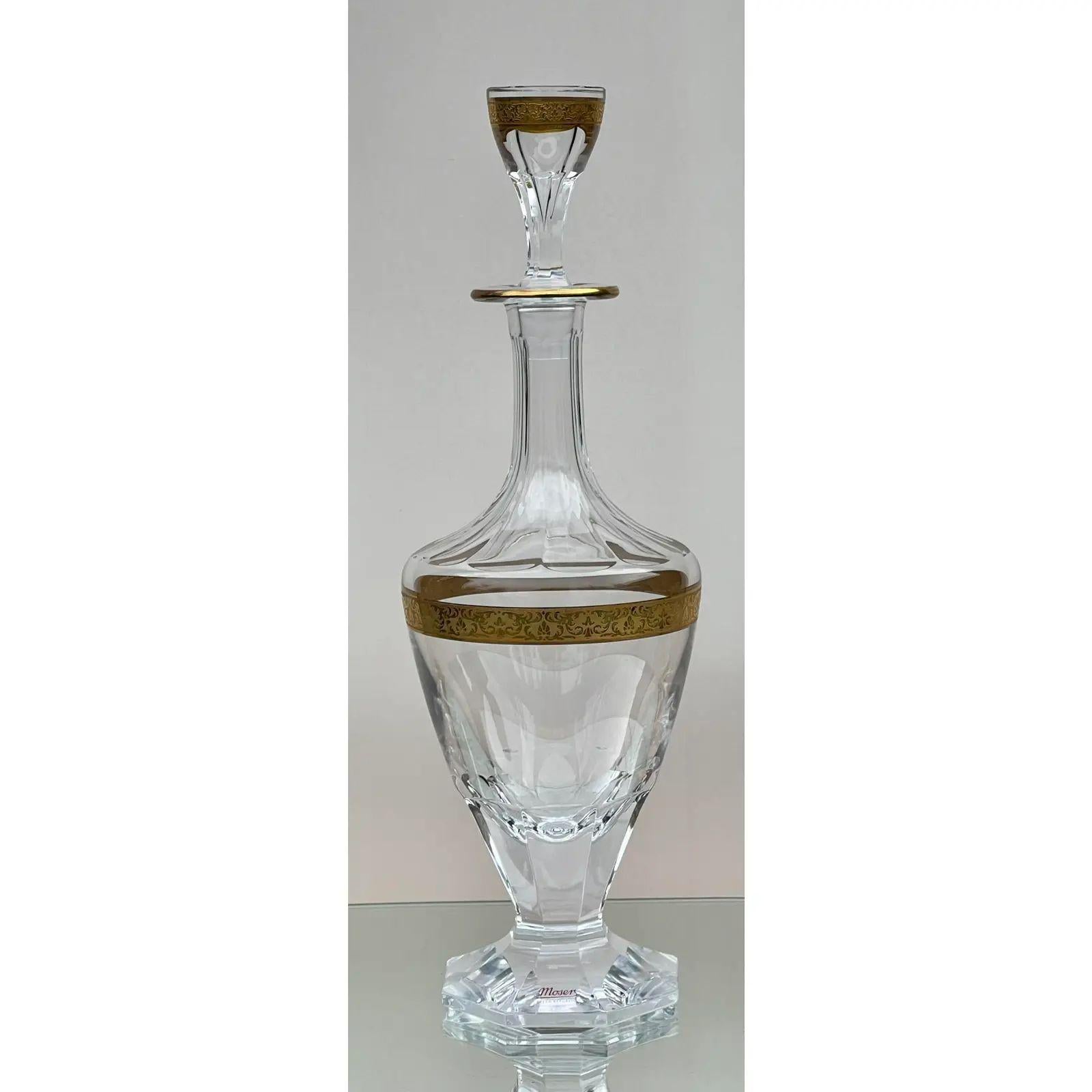 Moser Gold Encrusted Crystal Carlsbad Decanter, 1980s at 1stDibs