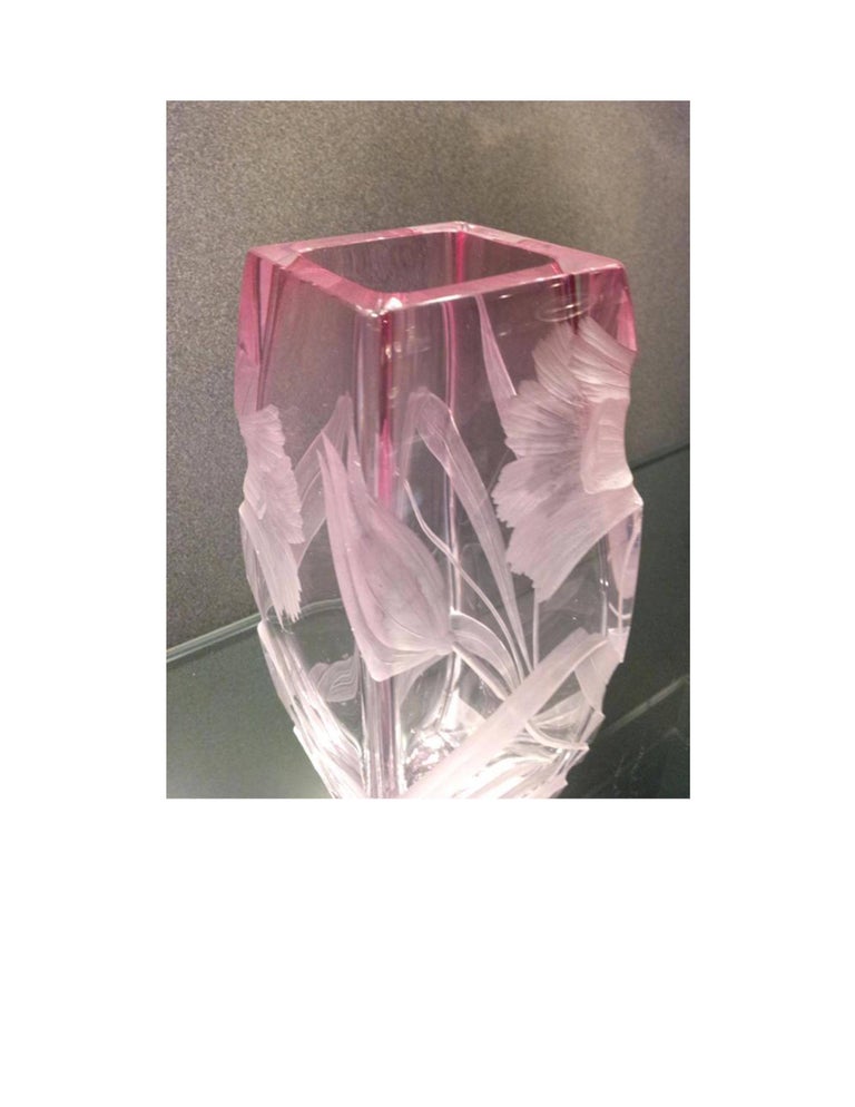 Moser "Poppy" Vase, Hand-Cut and Engraved, Designed 1899-1900 at 1stDibs
