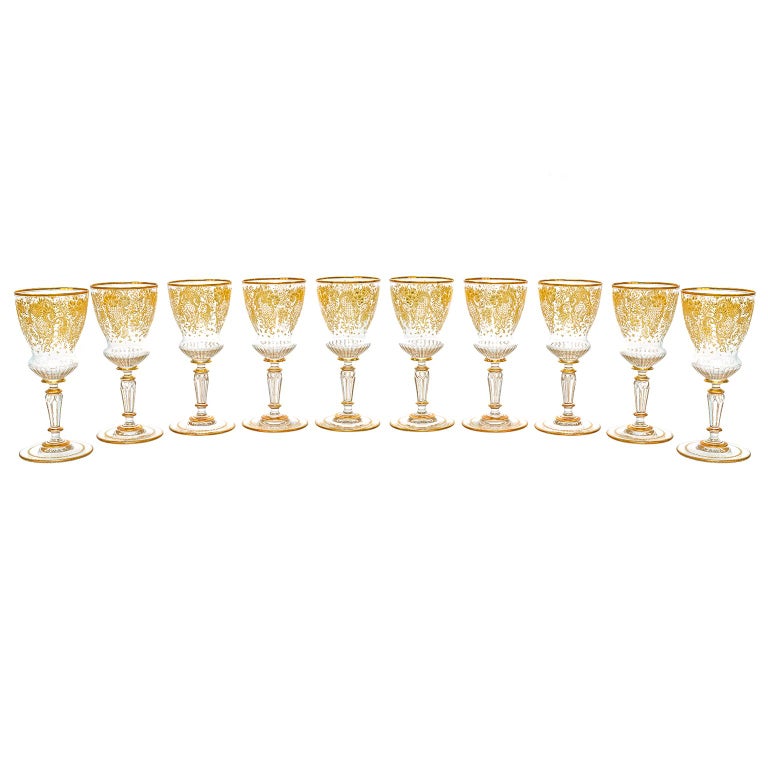 Moser Water Goblets Set of 10 Austria For Sale at 1stDibs