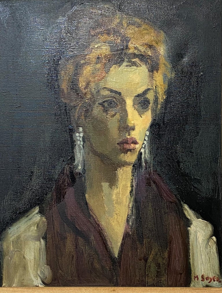 Moses Soyer - Moses Soyer, American 1899-1974 Portrait of a Woman at ...