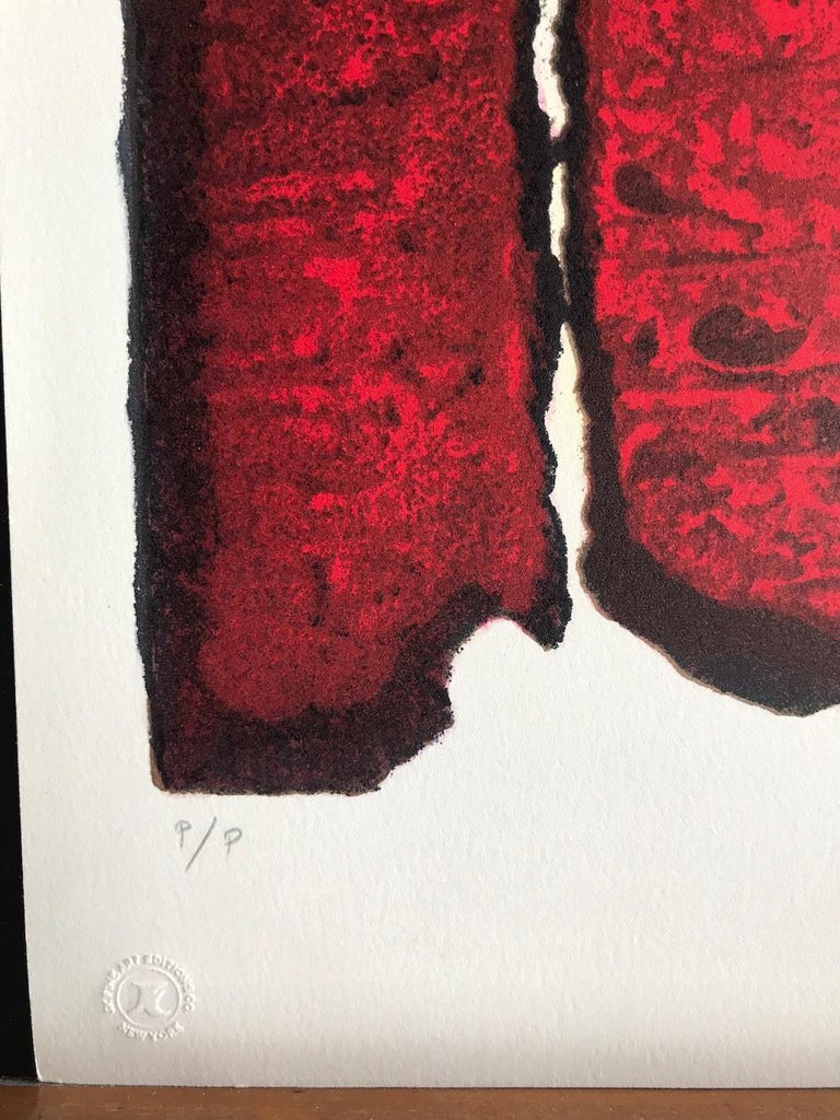 Moshe Castel - ABOVE JERUSALEM, Signed Lithograph, Collage Portrait ...