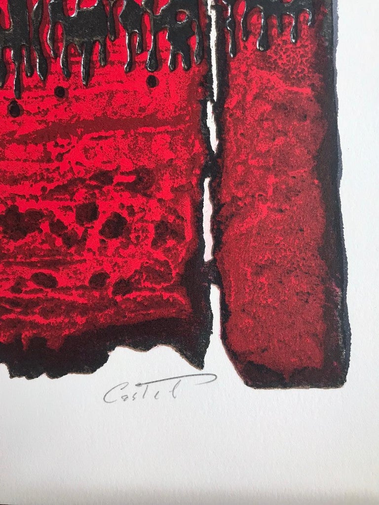 Moshe Castel - ABOVE JERUSALEM, Signed Lithograph, Collage Portrait ...