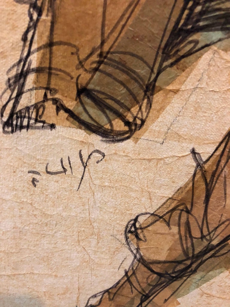 Moshe Katz - Israeli Rabbis Dancing in Jerusalem, Judaica, Mixed Media ...