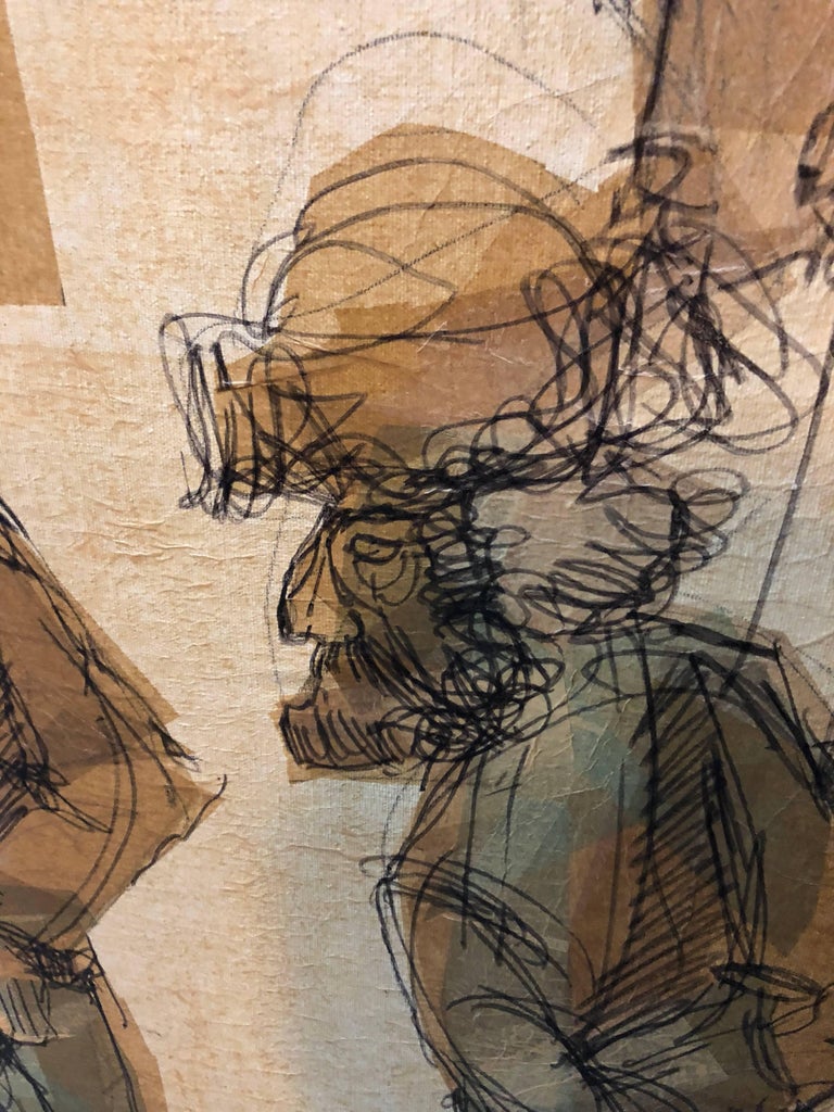 Moshe Katz - Israeli Rabbis Dancing in Jerusalem, Judaica, Mixed Media ...