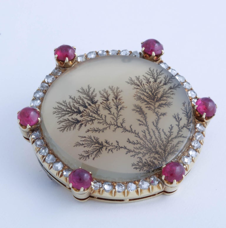 Moss Agate Brooch or Pendant at 1stDibs