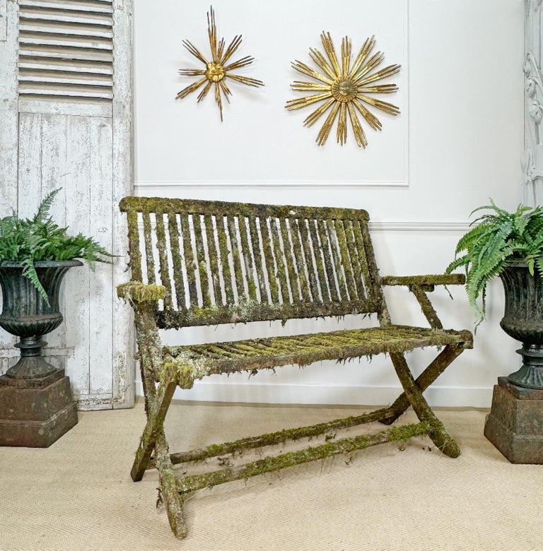 covered garden bench