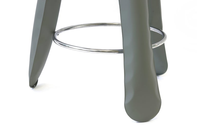 Moss Gray Steel Bar Plopp Stool by Zieta For Sale at 1stDibs