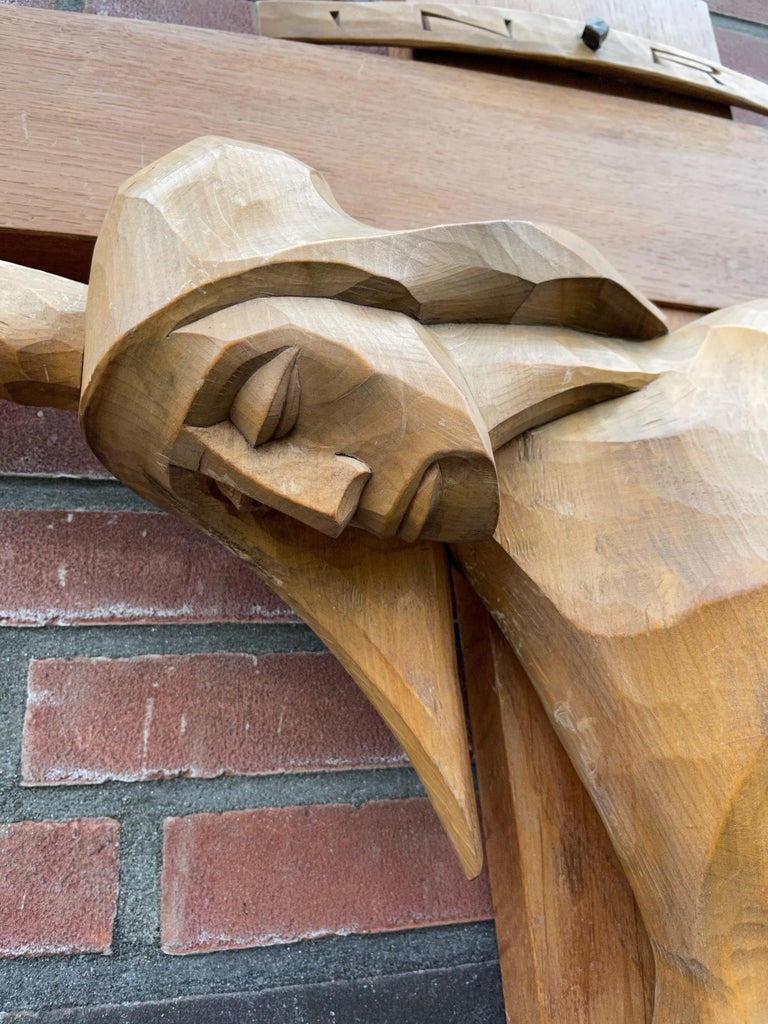 Most Stylish Large and Quality Carved Wooden Art Deco Corpus of Christ ...