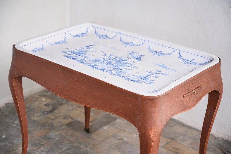 Most Unusual 18th Century Swedish Rococo Tea Table For Sale at 1stDibs