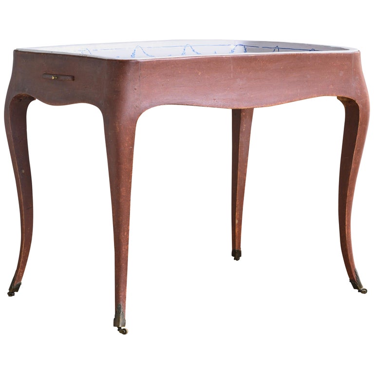 Most Unusual 18th Century Swedish Rococo Tea Table For Sale at 1stDibs