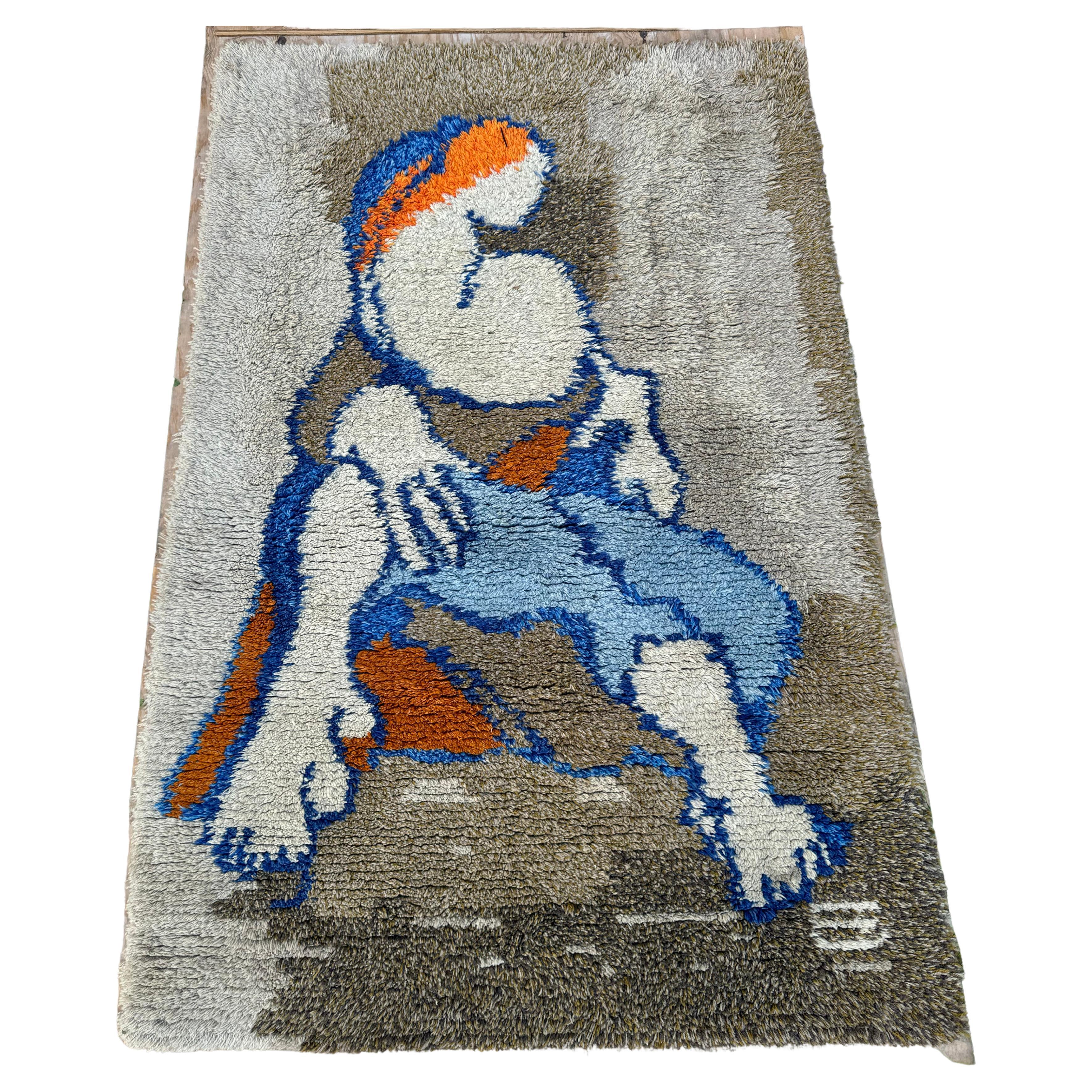 Modern Abstract Ege Rya Rug / Wall Hanging Signed and Dated 1977 For ...