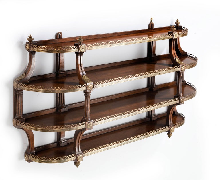 Most Unusual Pair of Four Height Mahogany Wall Shelves For Sale at ...