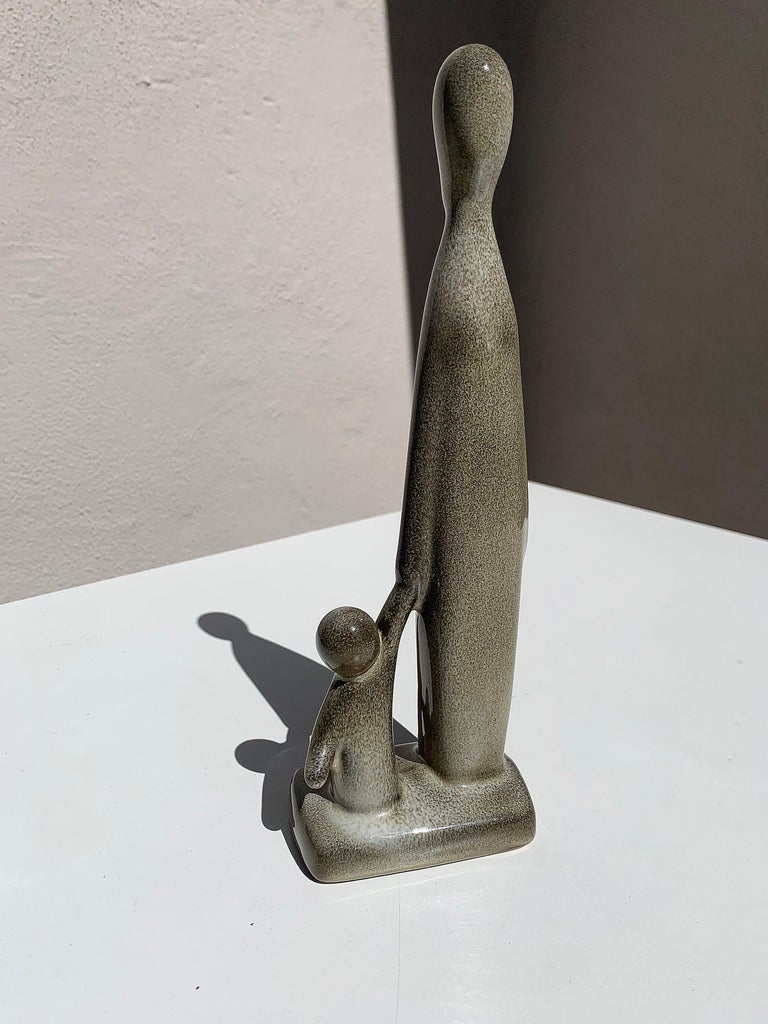 Mother and Child Ceramic Sculpture by Howard Pierce For Sale at 1stDibs
