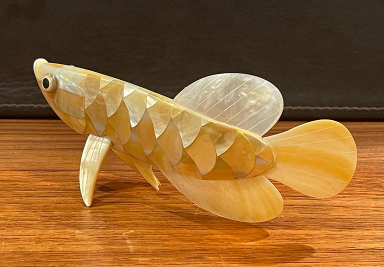 Mother of Pearl / Abalone Shell Fish Sculpture For Sale at 1stDibs ...