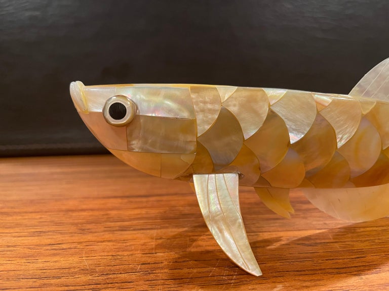 Mother of Pearl / Abalone Shell Fish Sculpture For Sale at 1stDibs ...