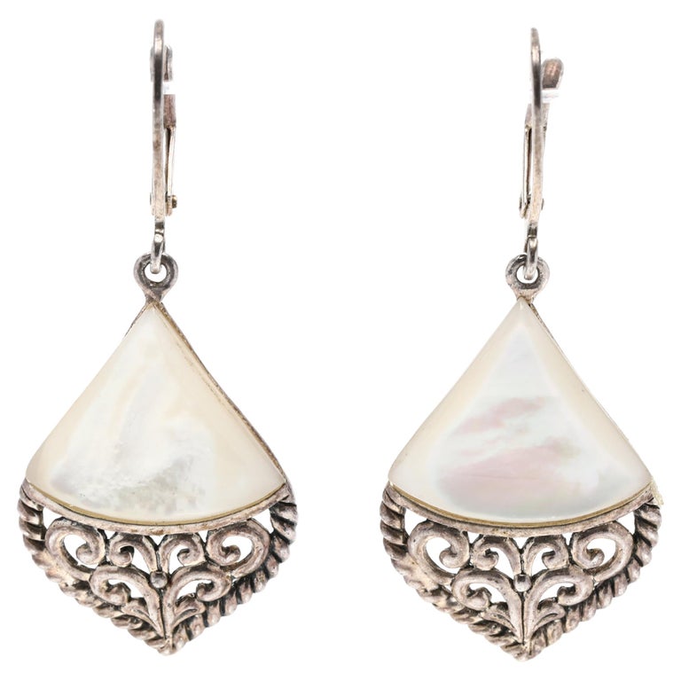 Mother Of Pearl Dangle Earrings Sterling Silver Silver For Sale At
