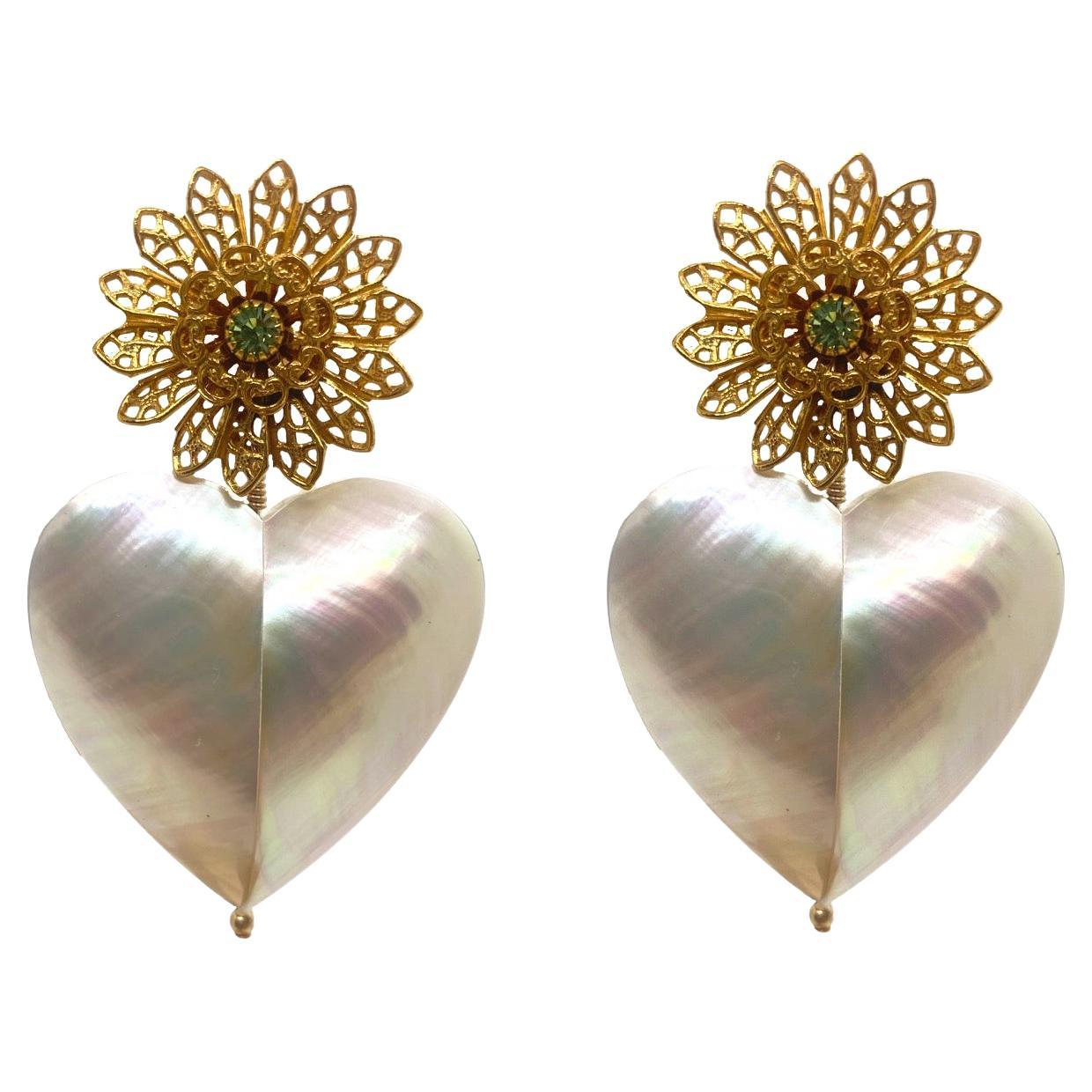 Lanvin Heart and Clover Earrings For Sale at 1stDibs