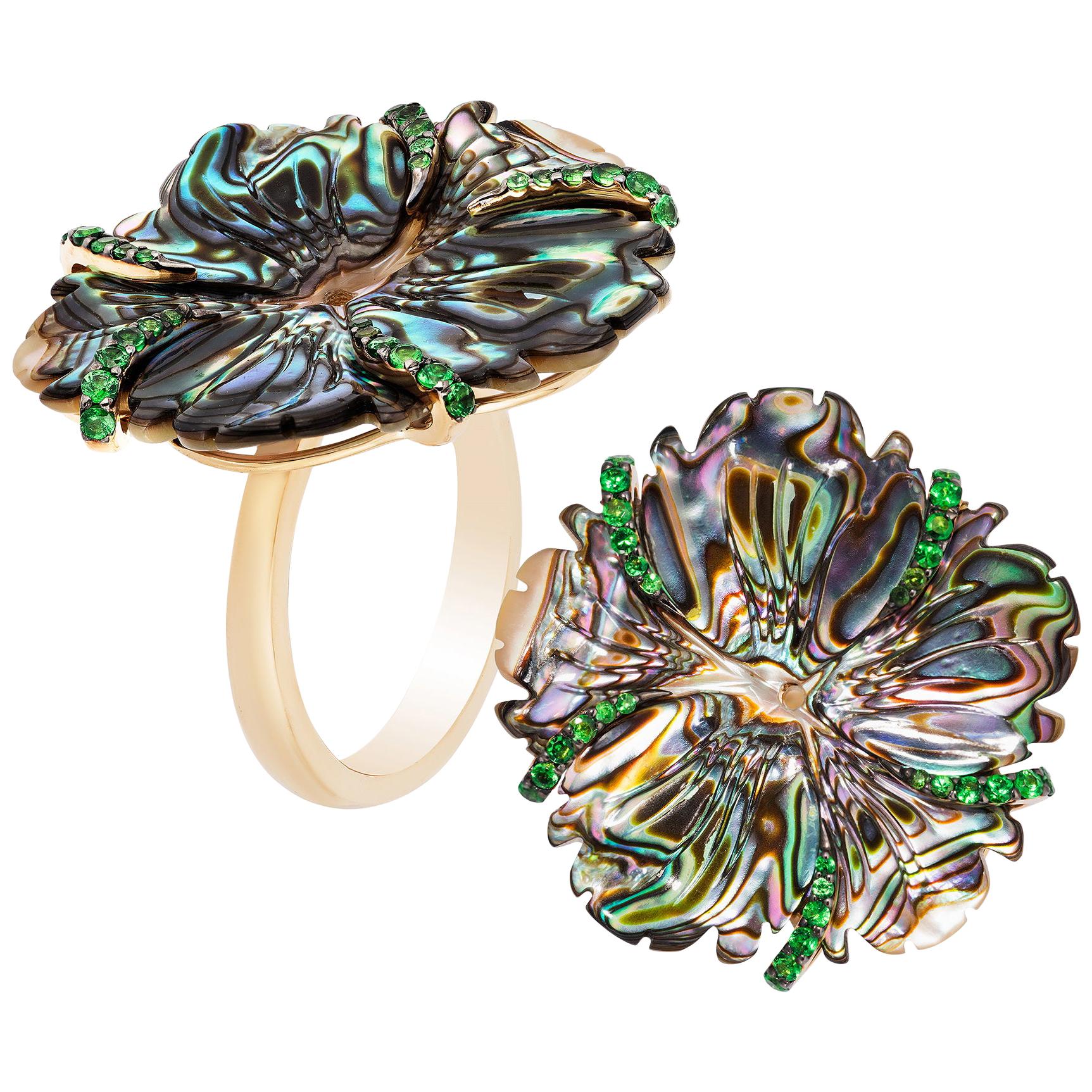 Customizable Mattioli Aruba Ring in Rose Gold and Natural Mother of Pearl For Sale at 1stDibs