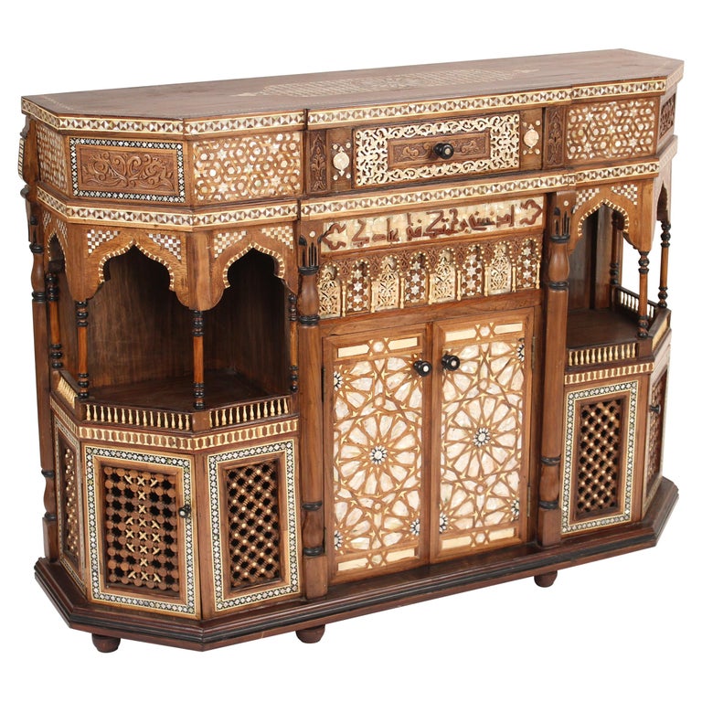 Mother of Pearl Inlaid Middle Eastern Cabinet at 1stDibs