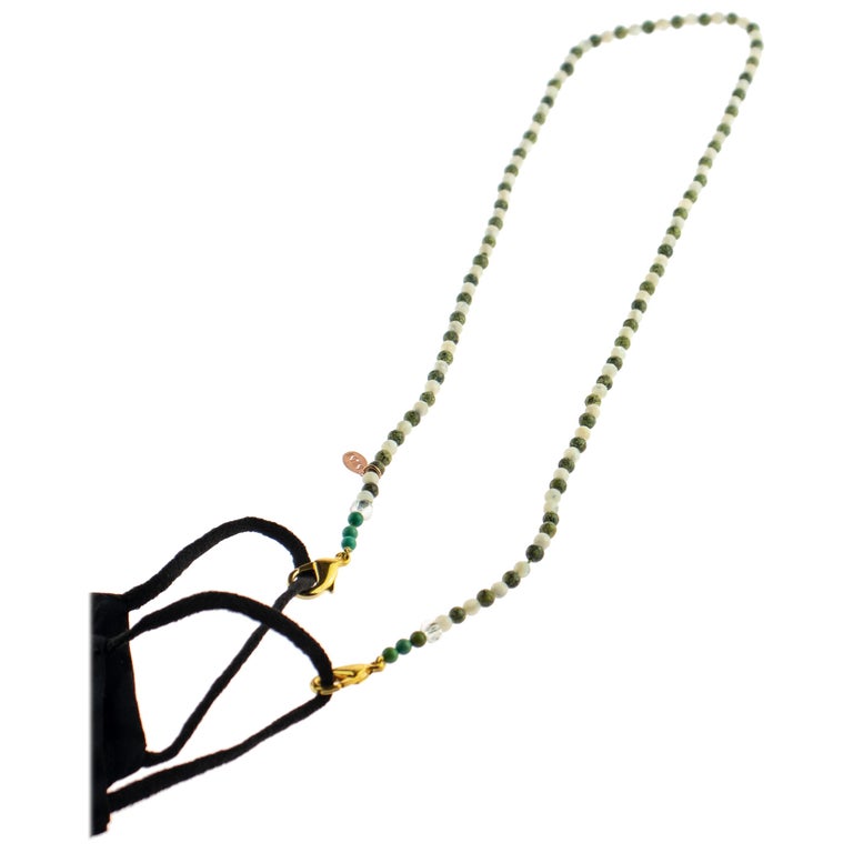 Mother of Pearl Serpentine Beaded String Handmade Face Mask Holder ...