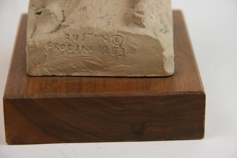 Mother and Children Cast Stone Sculpture Walnut base by Austin ...