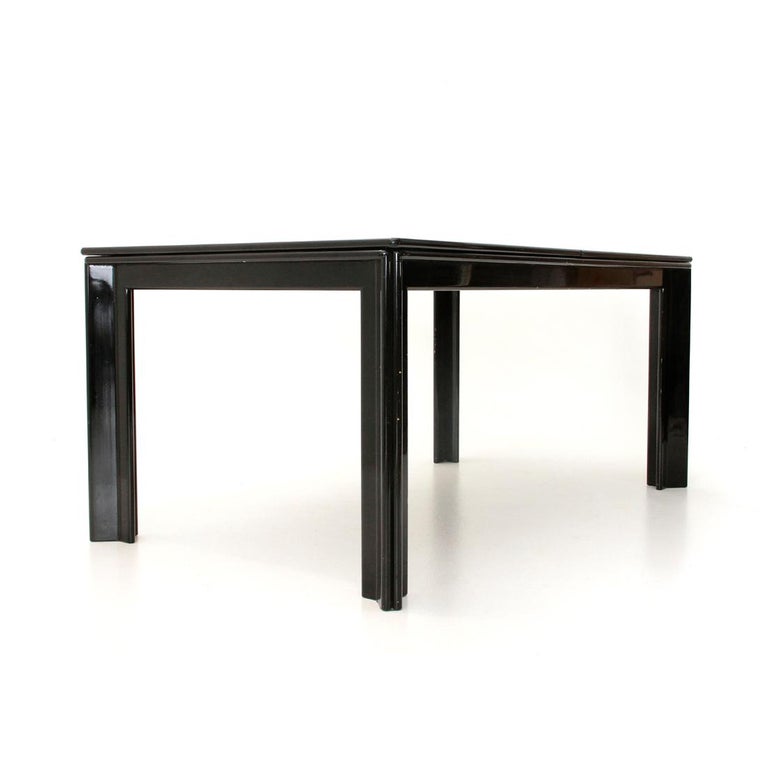 Mou Lacquered Black Table by Tobia Scarpa for Molteni, 1970s at 1stDibs
