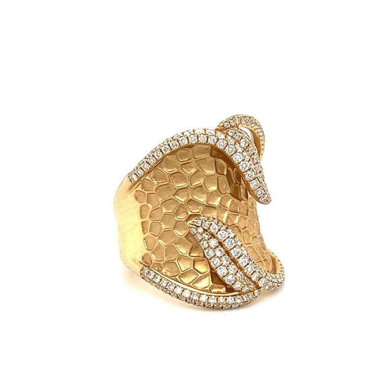 Mouawad Diamond Cocktail Ring 18k Yellow Gold For Sale at 1stDibs