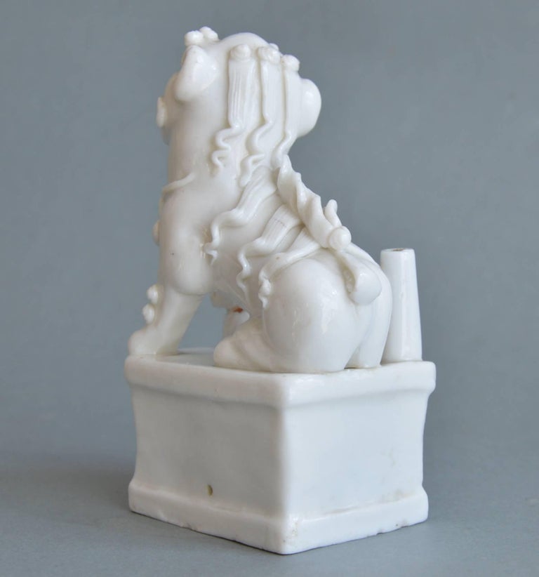 Moulded Miniature Blanc de Chine Porcelain Figurine of a Foo Lion ...