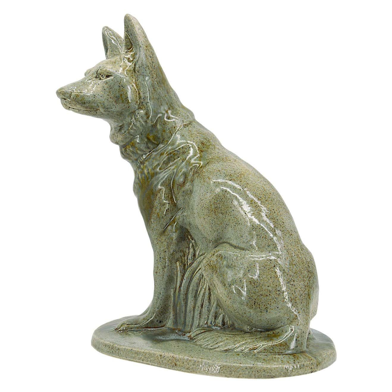 Jean et Joel Martel Signed Grey Ceramic Rabbit, Cubist Sculpture ...