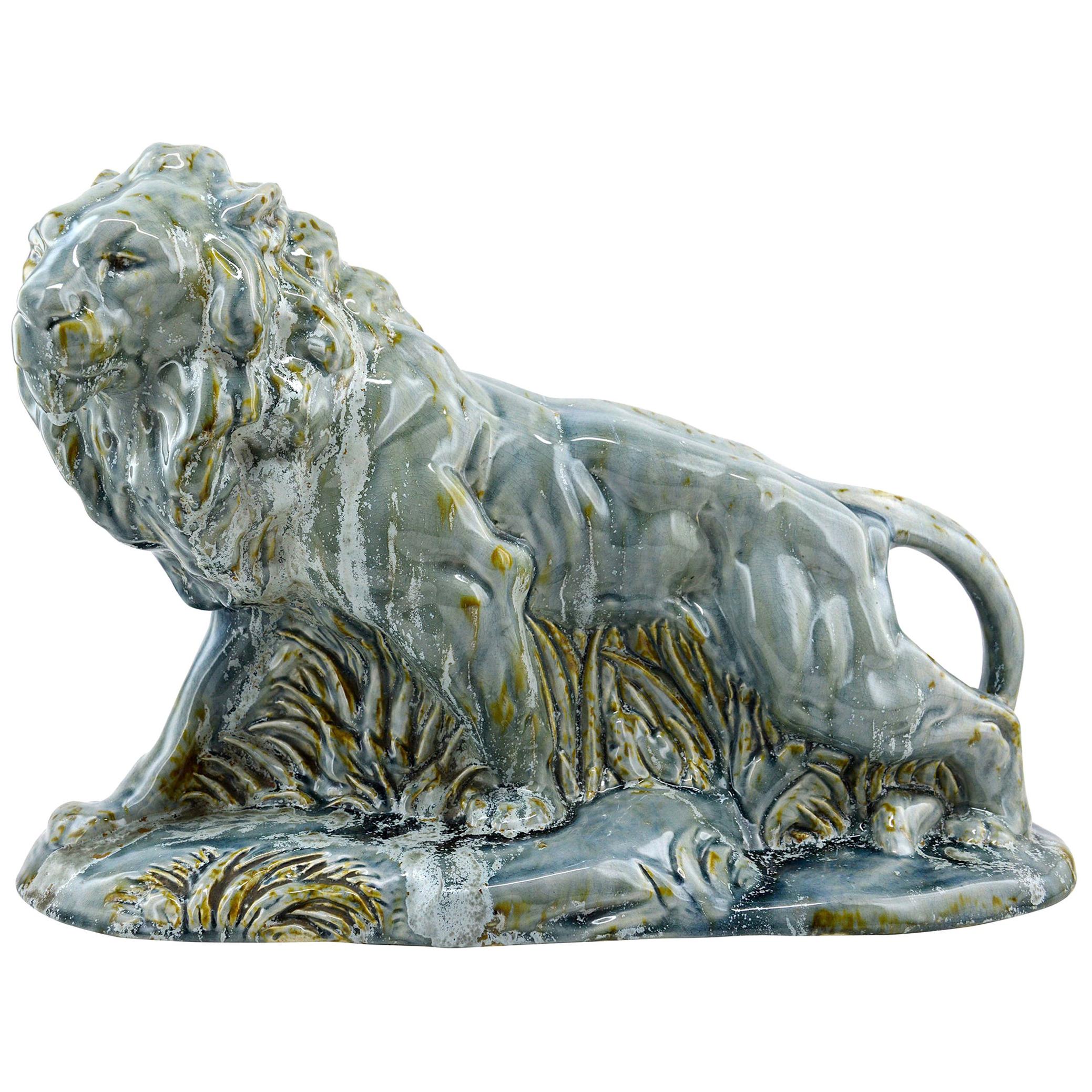 Jean et Joel Martel Signed Grey Ceramic Rabbit, Cubist Sculpture ...