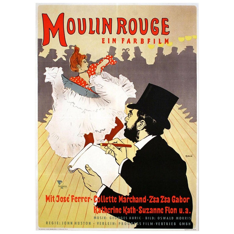 "Moulin Rouge" 1952 Poster For Sale at 1stDibs