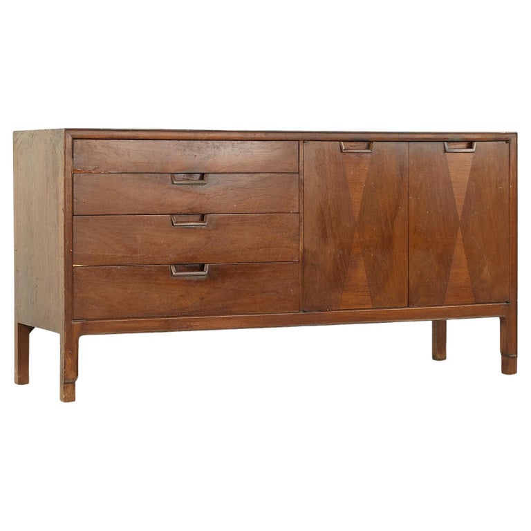 Mount Airy Janus Collection Midcentury Walnut Buffet For Sale at 1stDibs