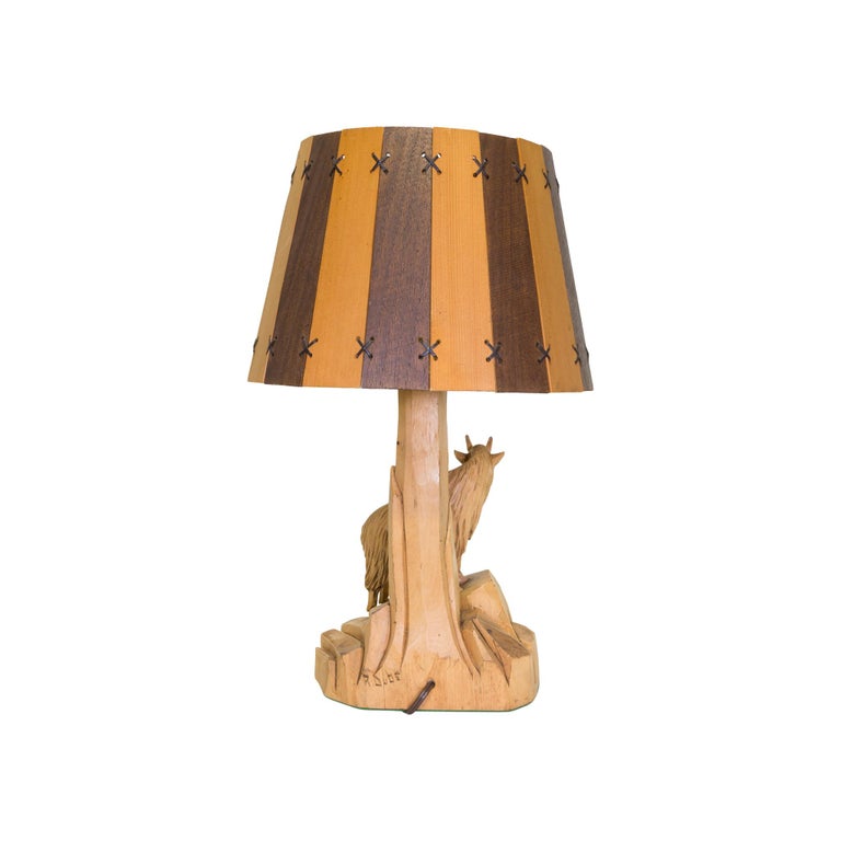 Mountain Goat Carved Lamp For Sale at 1stDibs | goat lamp, lamp goat ...