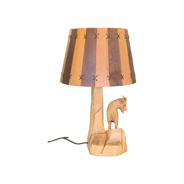 Mountain Goat Carved Lamp For Sale at 1stDibs | goat lamp, lamp goat ...