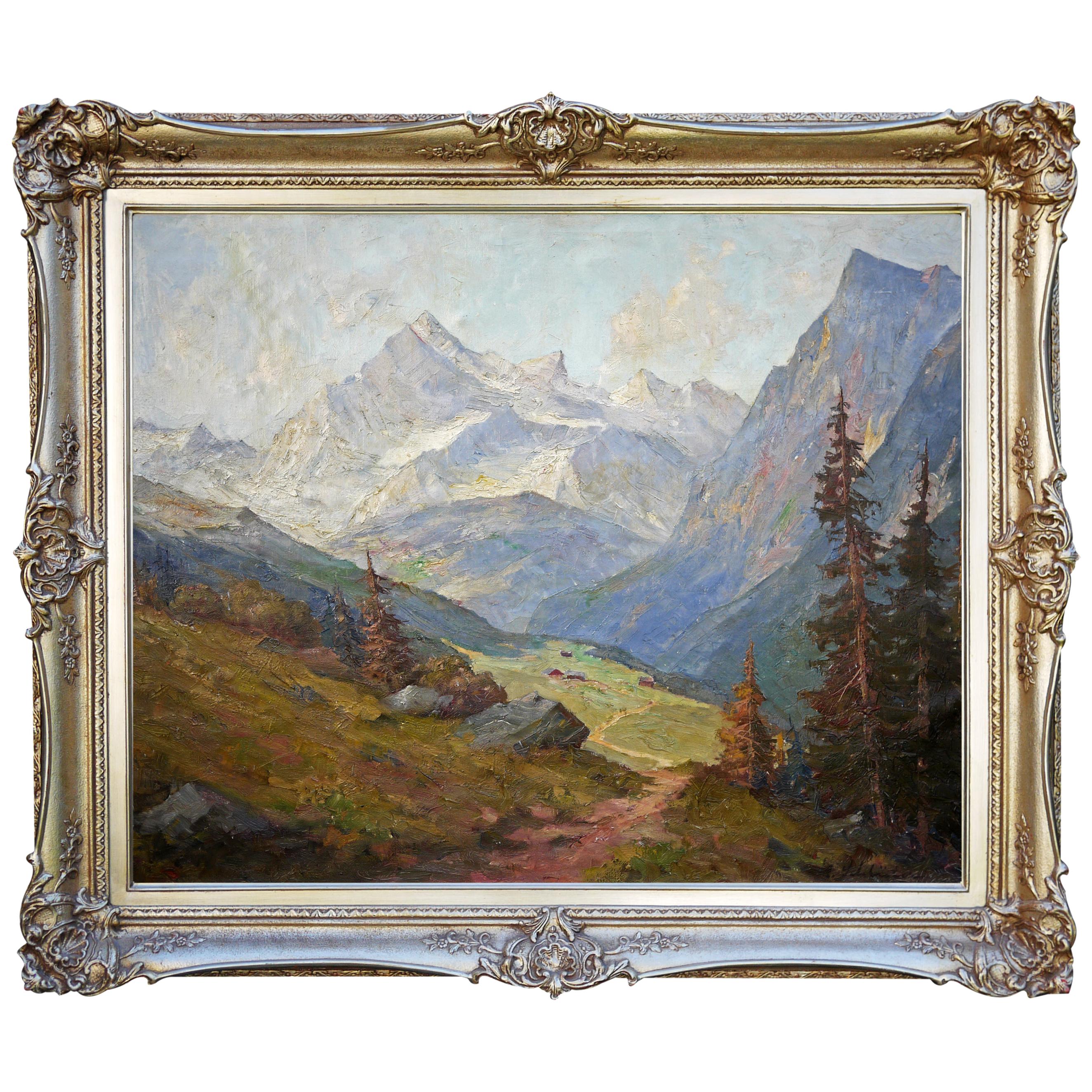 19th Century Oil Painting on Canvas Mountain Landscape at 1stDibs 19th Century Oil Painting on Canvas Mountain Landscape at 1stDibs