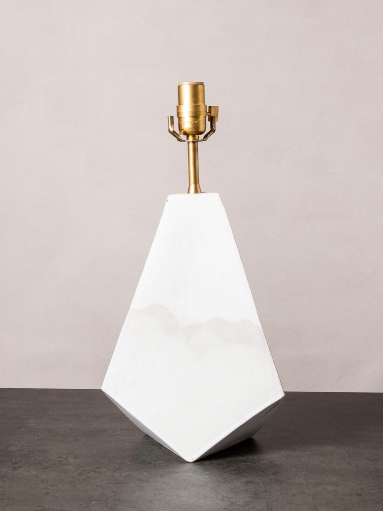 Mountain Lamp 1 - Matte White Geometric Ceramic Table Lamp For Sale at ...