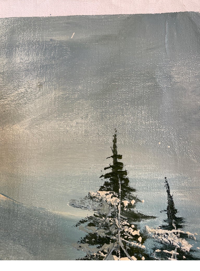 Snow covered Mountain Landscape Scene For Sale at 1stDibs