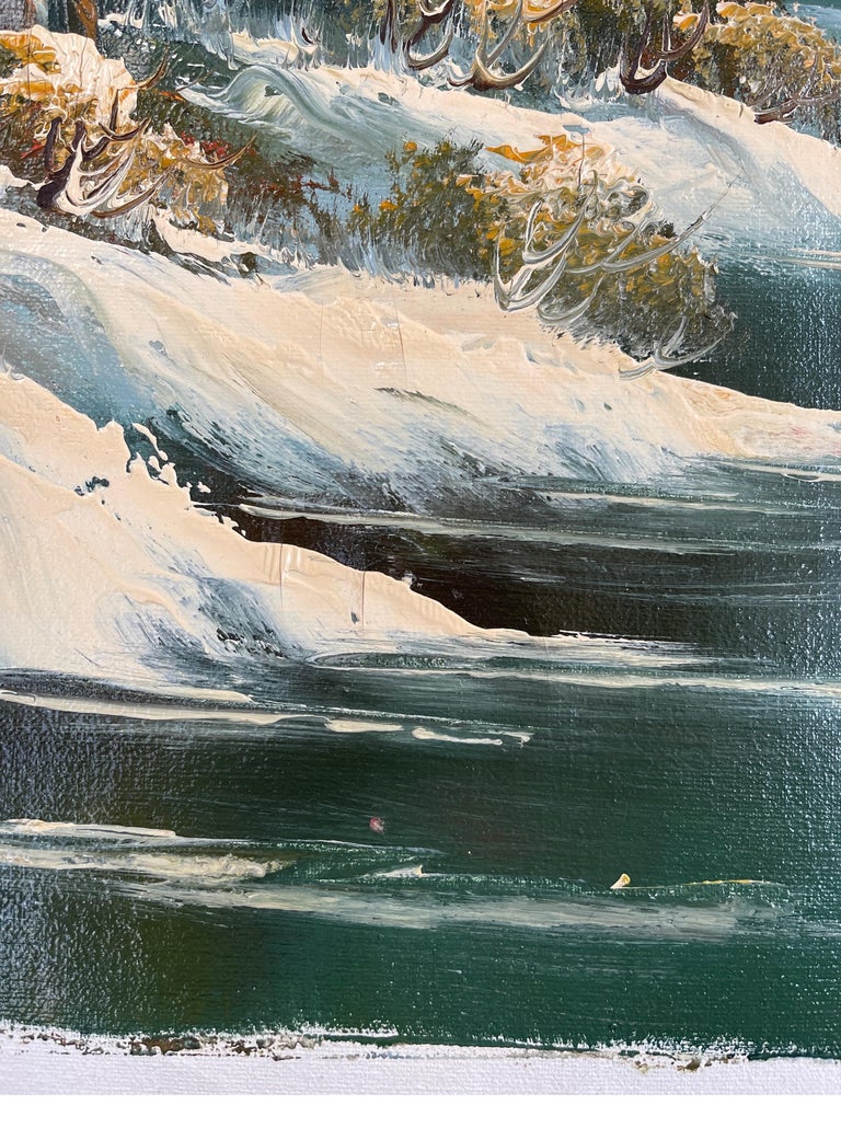 Snow covered Mountain Landscape Scene For Sale at 1stDibs