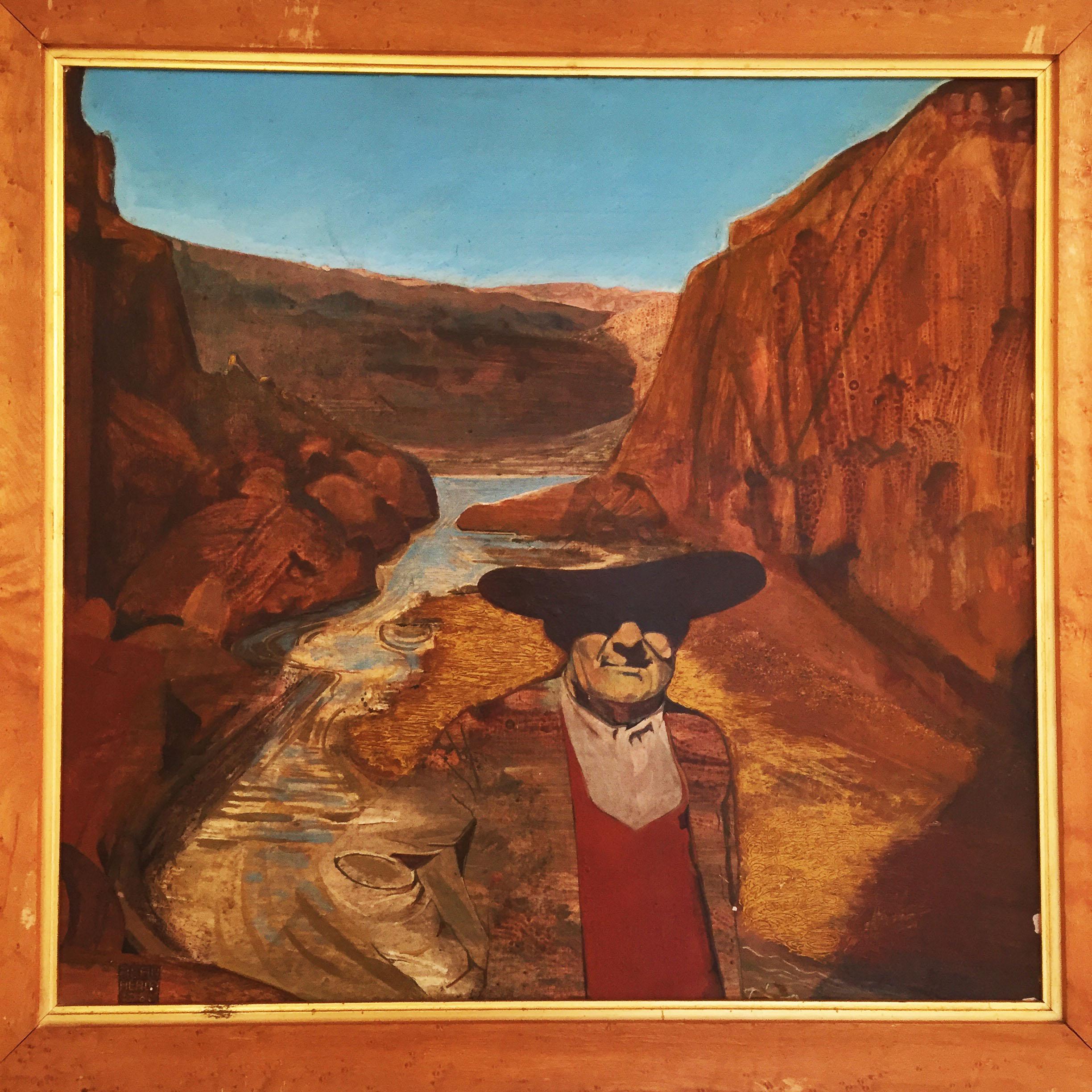 Mountainous Vintage Oil Painting by Alan Healey Americana Cowboy, 1980s ...