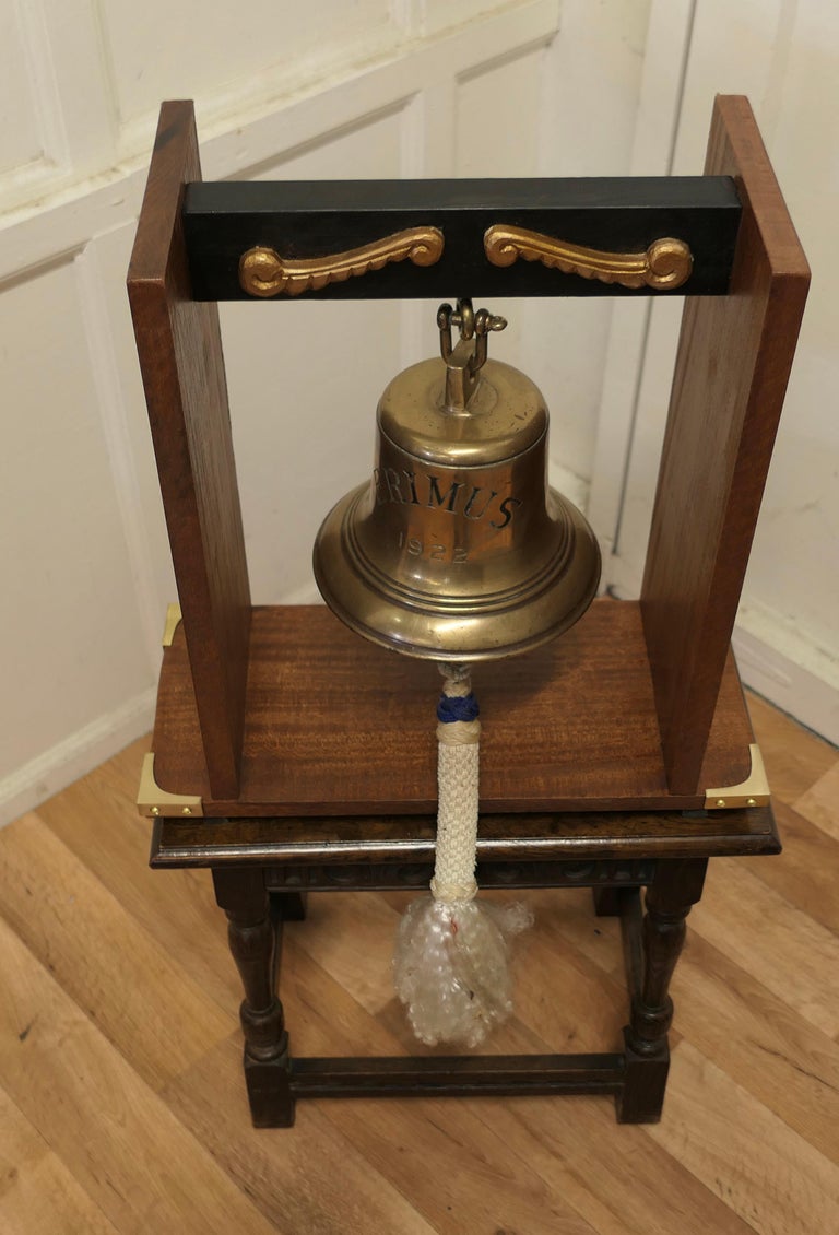 Mounted Bronze Ships Bell from Mv Erimus 1922, Thornaby on Tees For ...