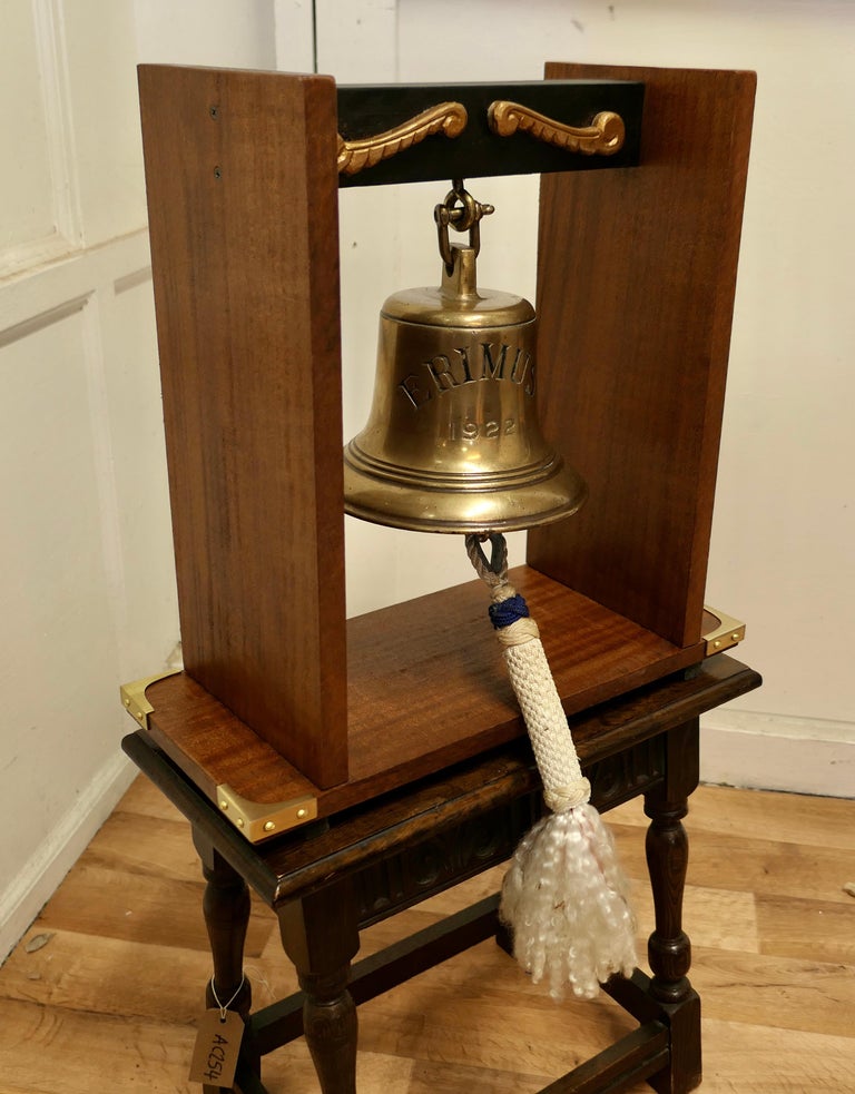 Mounted Bronze Ships Bell from Mv Erimus 1922, Thornaby on Tees For ...
