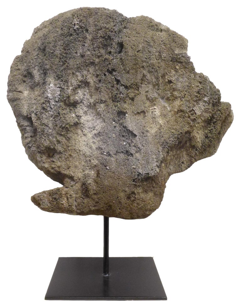 Mounted Carved Lava Stone Human Face Sculpture For Sale at 1stDibs ...