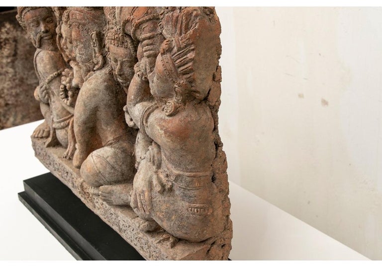Mounted Indonesian Terracotta Temple Panel For Sale at 1stDibs
