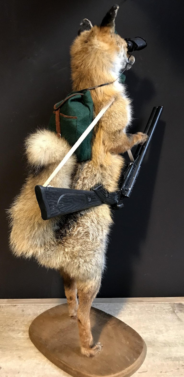 Mounted Taxidermy Hunting Fox with Rifle at 1stDibs