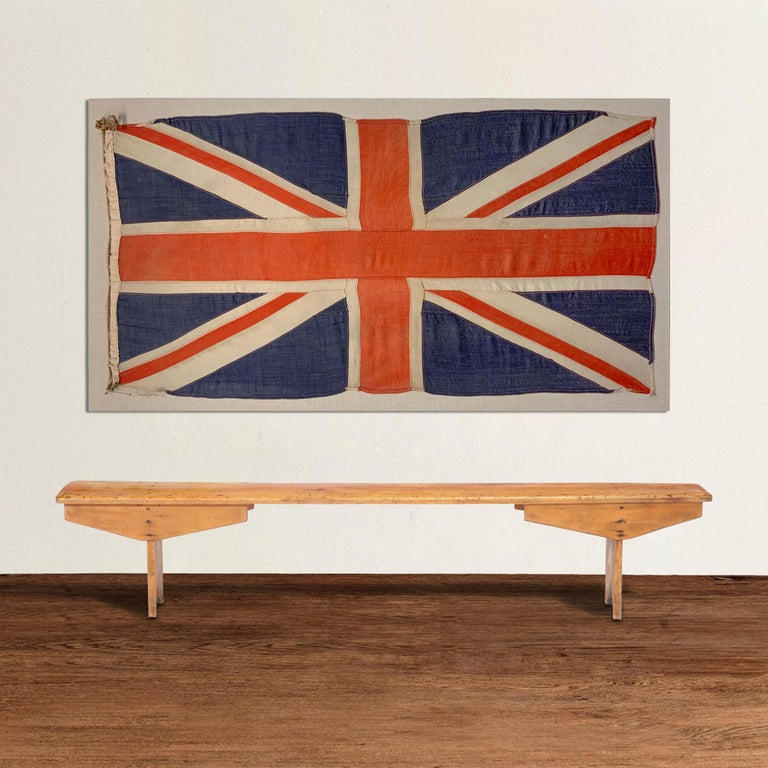 Mounted Vintage British Linen Union Jack Flag at 1stDibs