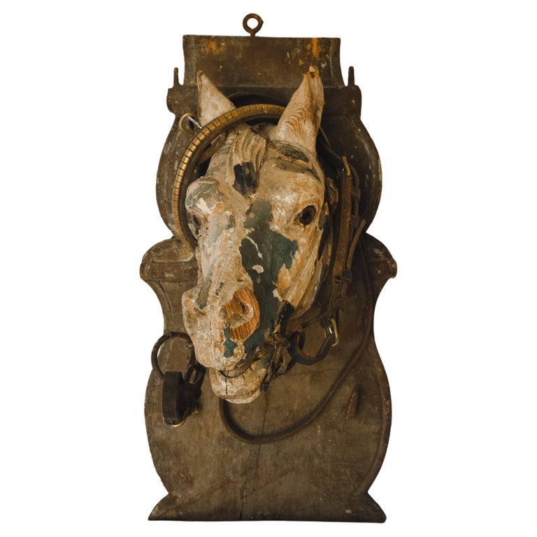 Mounted Wood Horse Head For Sale at 1stDibs